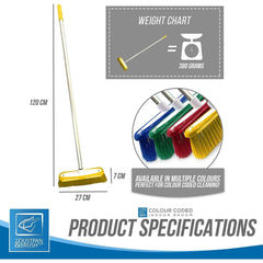Colour Coded Yellow Broom Head & Handle – The Dustpan and Brush Store